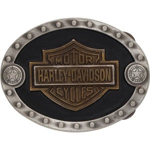 Harley Davidson Motorcycle Fat Boy Military Star Biker 90s Vintage Belt ...
