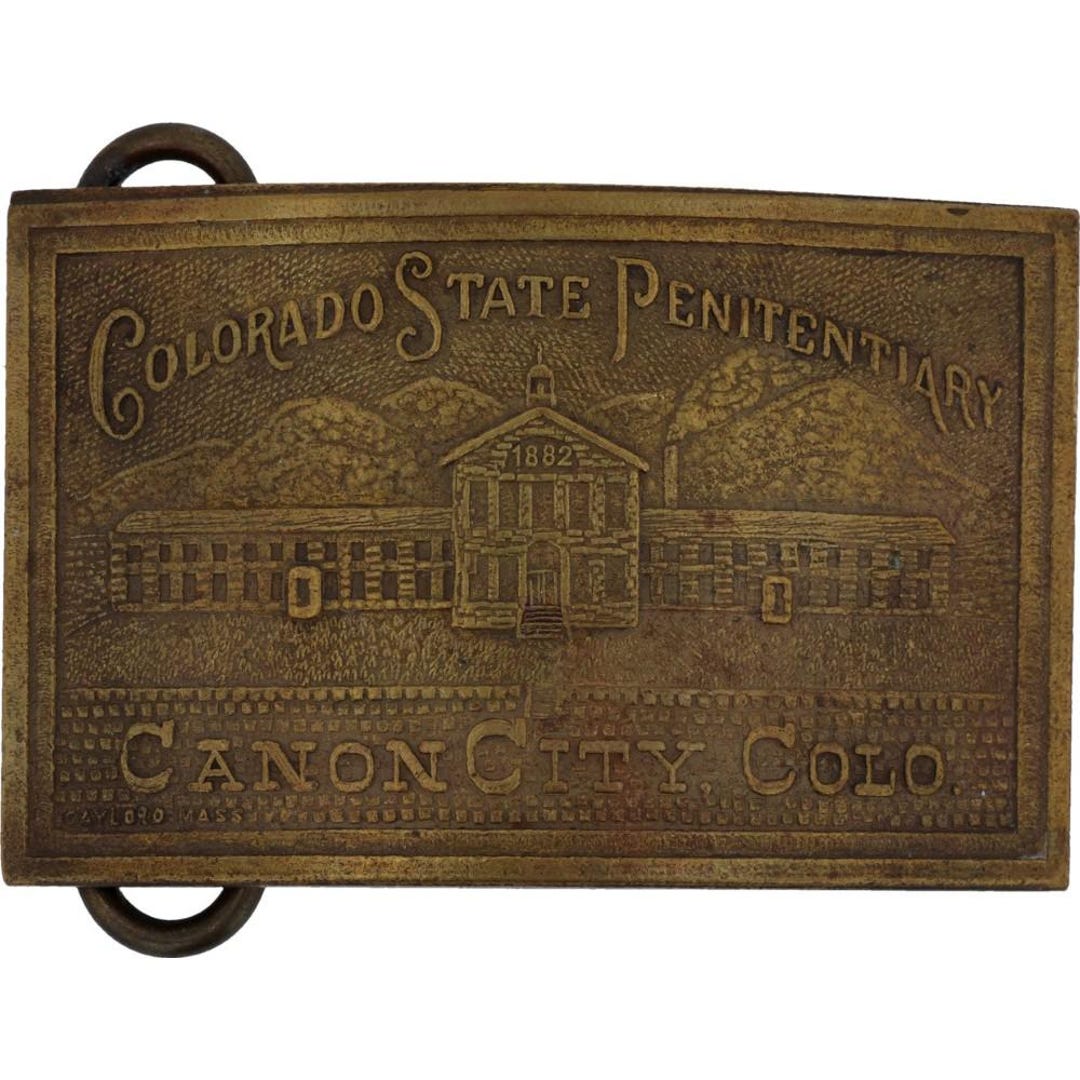 Brass Colorado State Penitentiary 1882 Western Vintage Belt Buckle ...