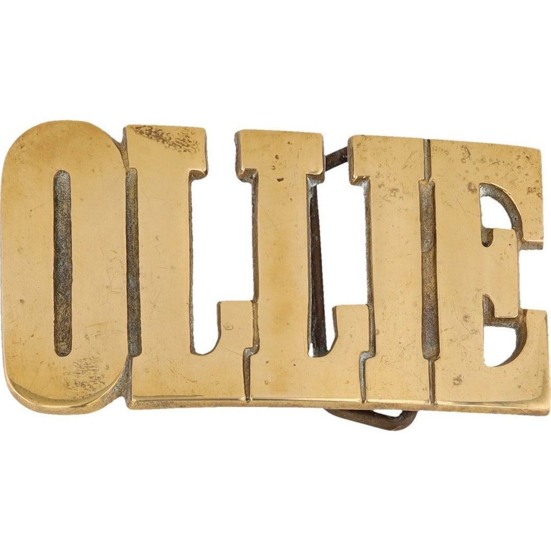 New Brass Ollie Oliver Name Tag 1980s Nos Vintage Belt Buckle Etsy new-brass-ollie-oliver-name-tag-1980s-nos-vintage-belt-buckle-etsy
