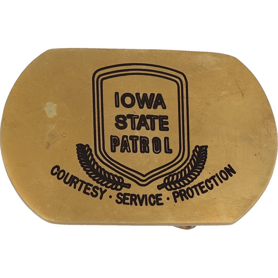 Brass Isp Iowa State Patrol Trooper Highway Police 1970s Vintage Belt ...