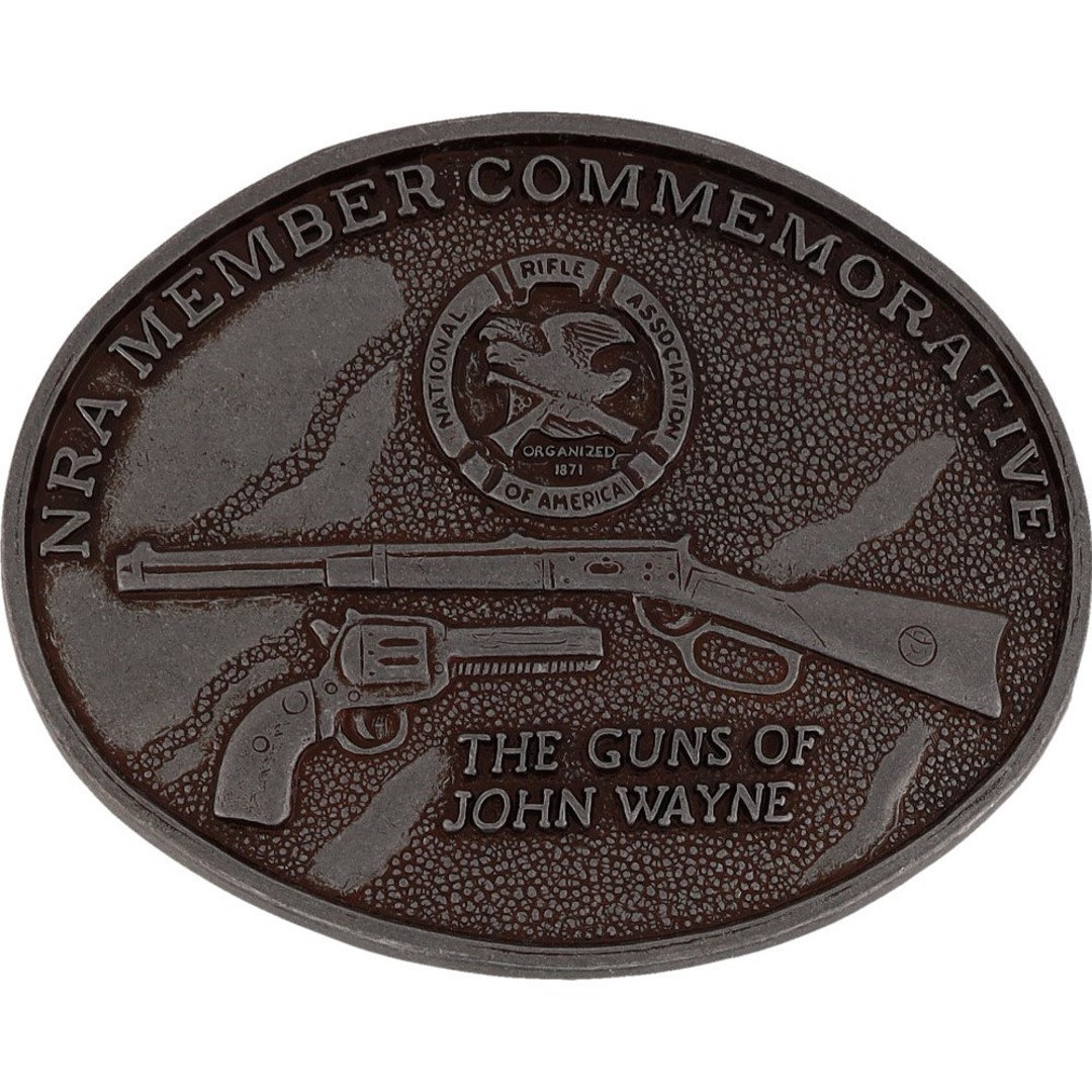 National Rifle Nra Gun John Wayne Duke Western 1990s Nos Vintage Belt ...