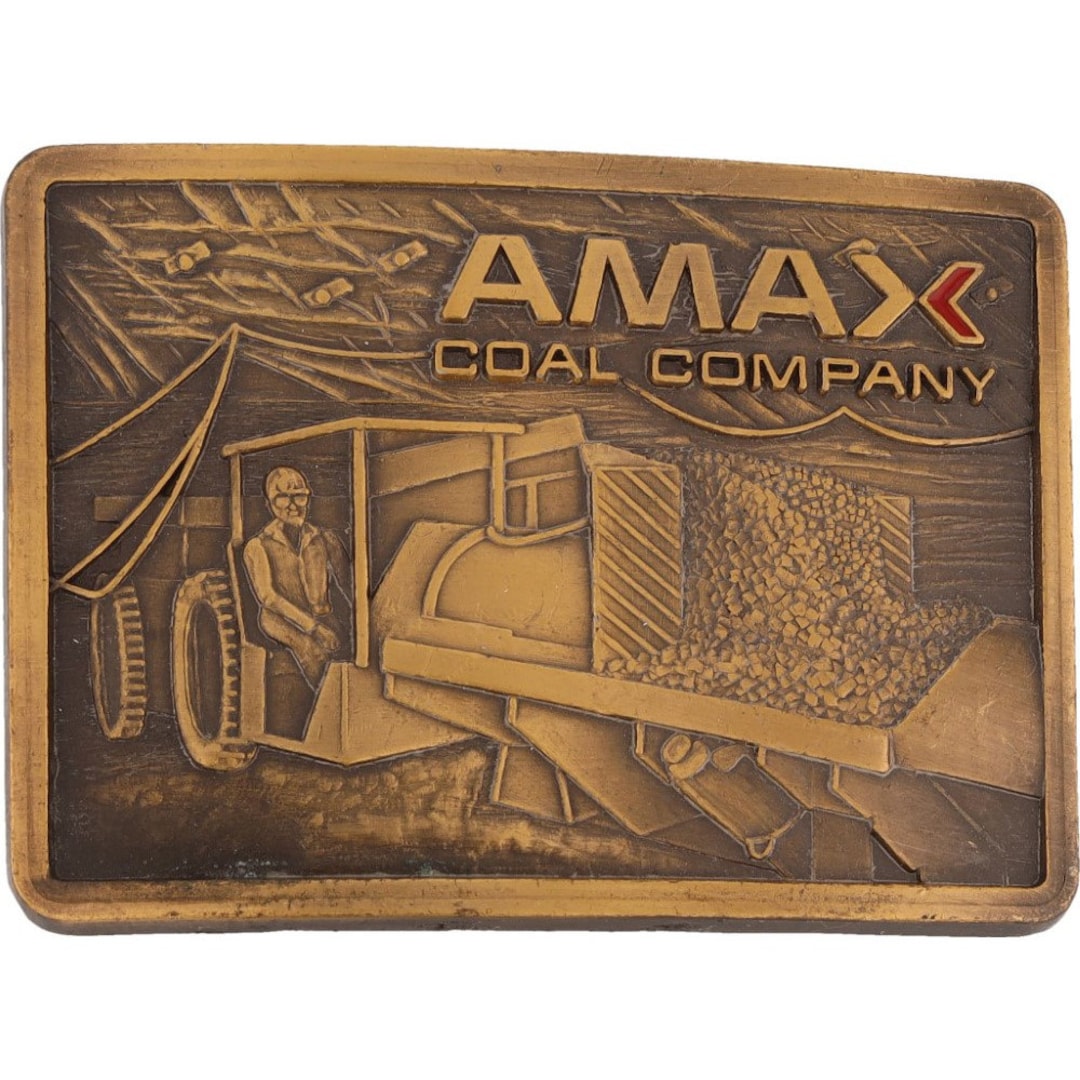 Amax Coal Company Dragline Shovel Crane Miner Mine Mining Vintage Belt ...