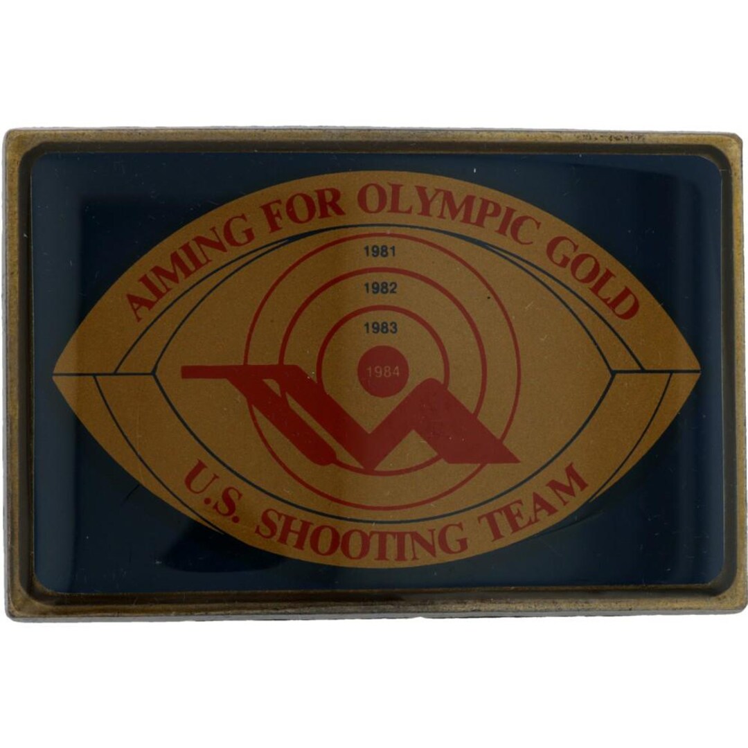 US Shooting Team Olympic Gold Target Marksman 1980s Vintage Belt Buckle ...