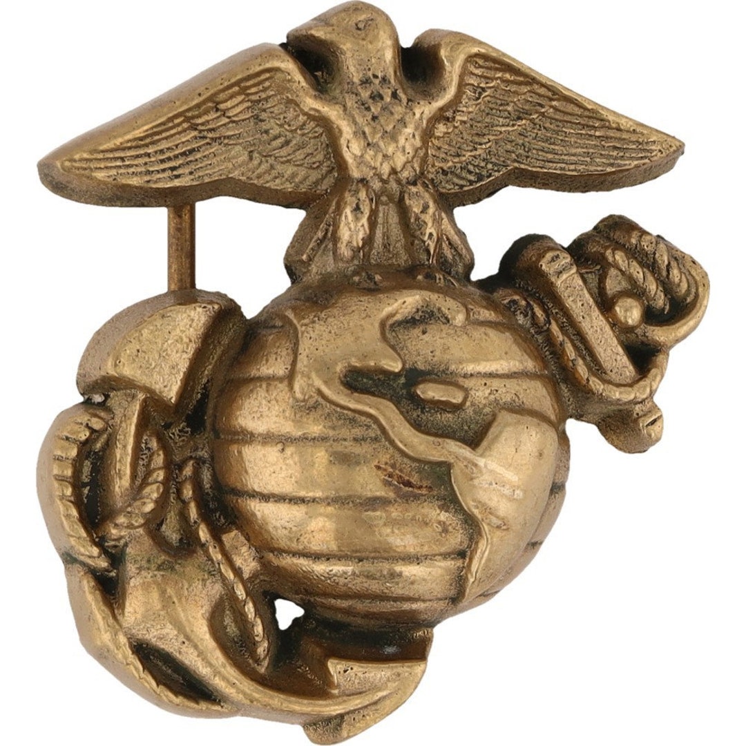 New Brass Marine Usmc Marines Veteran Logo Insignia 70s Nos - Etsy