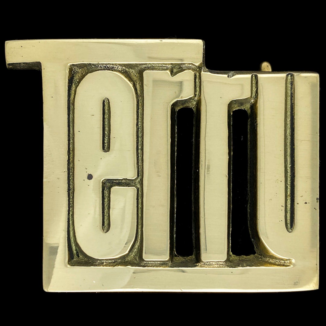 Terry Personalized Name Retro Old School Hippie Western Solid Brass ...