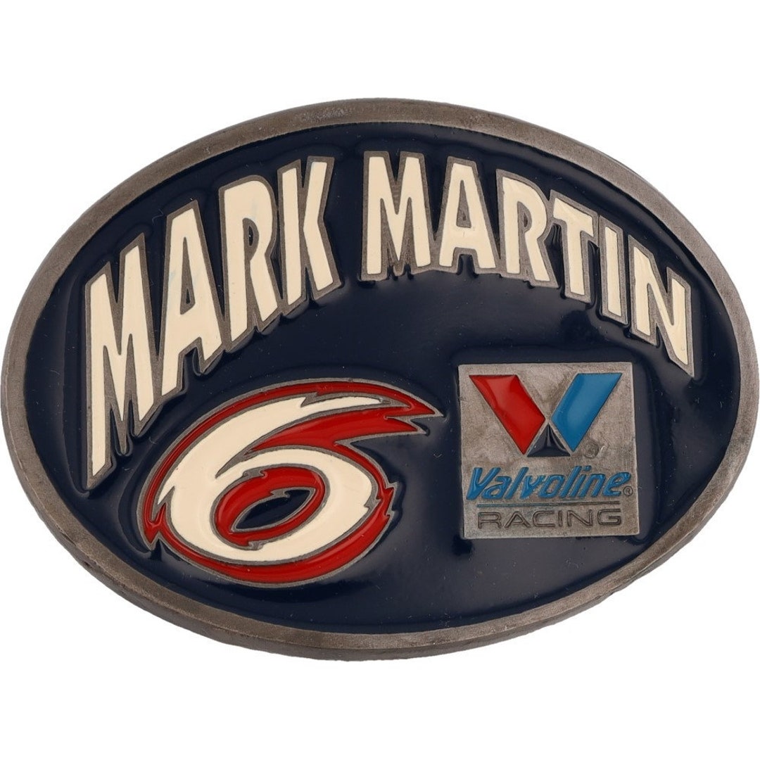 New Mark Martin Valvoline 6 Racing Nascar 1990s NOS Vintage Belt Buckle ...