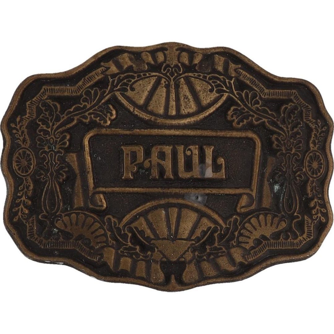 Paul Paulie Pauly Paulo Name Tag Floral Cowboy Western 80s Vintage Belt ...