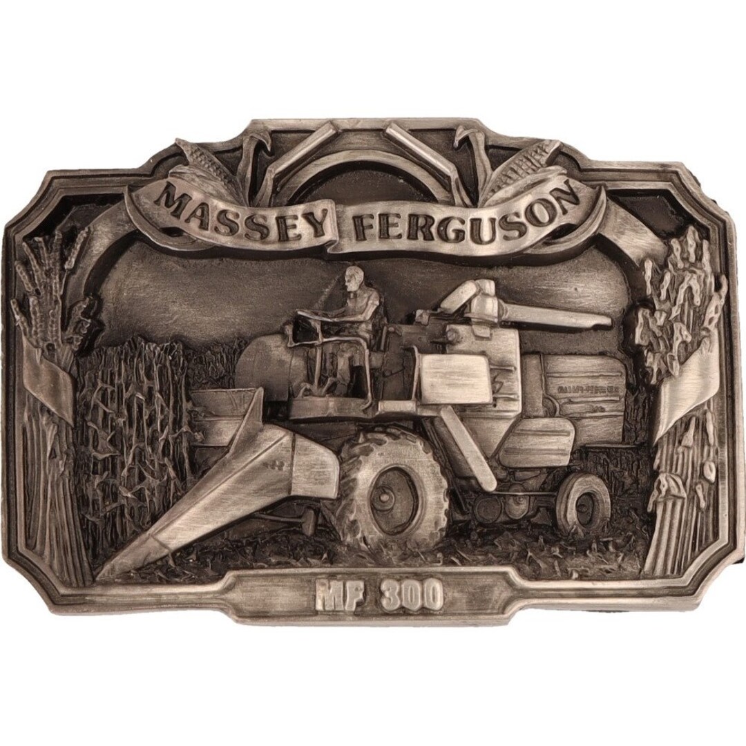 New Massey Ferguson Mh 300 Tractor Harris Farmer Farming Nos Vintage Belt Buckle Farm Equipment