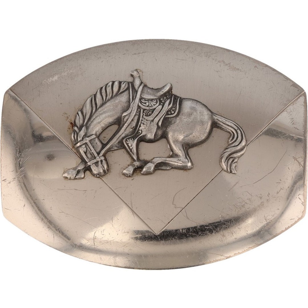 Bucking Bronc Bronco Saddle Horse Rodeo Cowboy Western 80s Vintage Belt ...