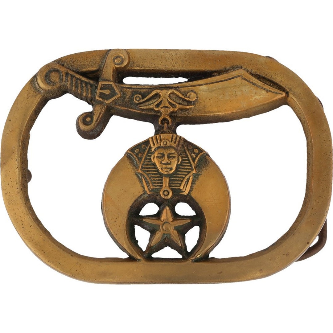 New Brass Shriner Ancient Arabic Order Nobles Mystic Shrine Vintage ...
