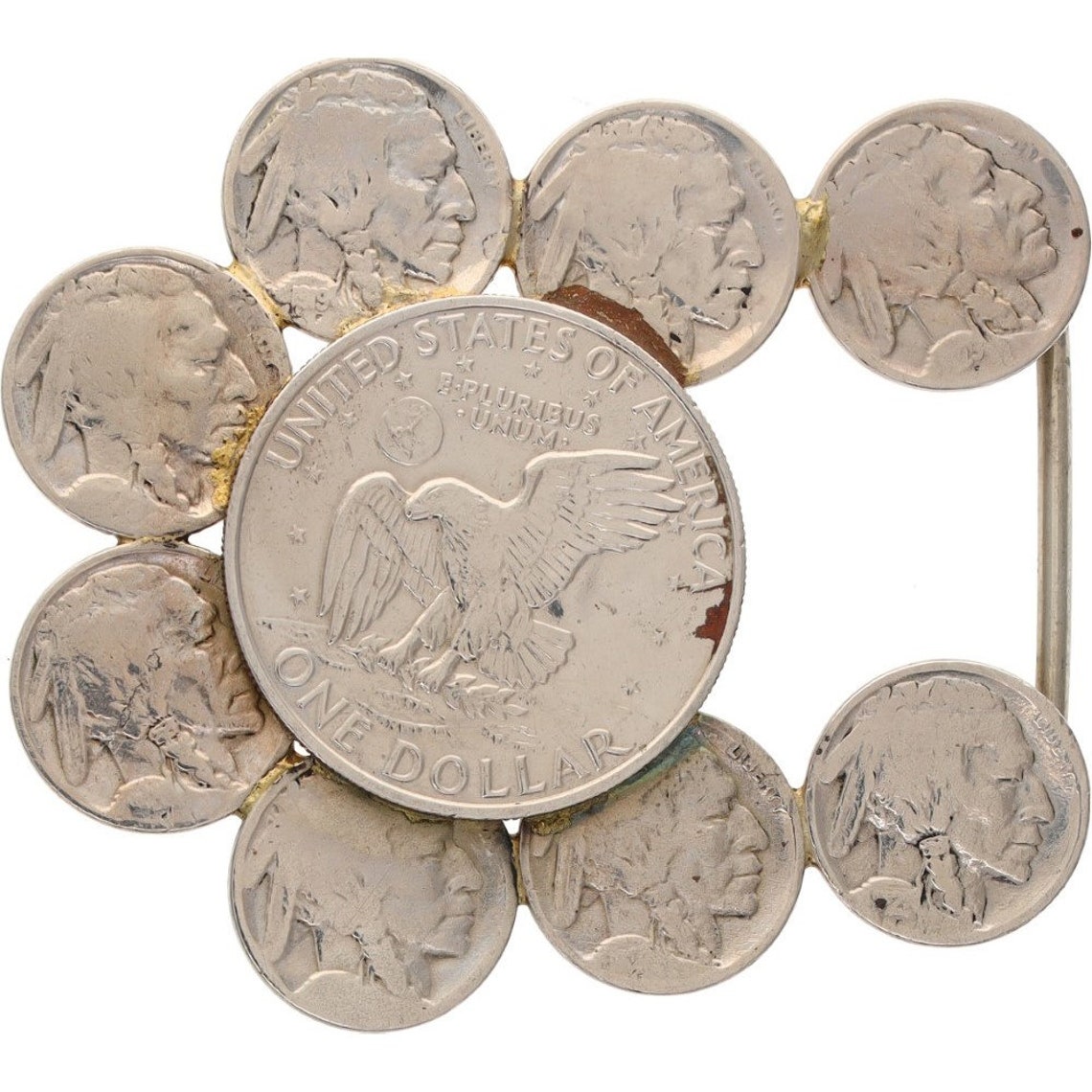 1 Dollar Eisenhower Coin Moon Landing Native American Handmade Vintage ...