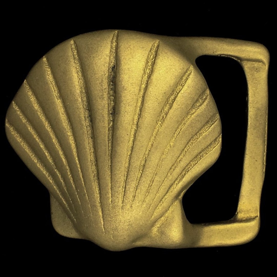 Brass Sea Shell Ocean Dive Hippie Seashell 1970s Vintage Belt Buckle ...