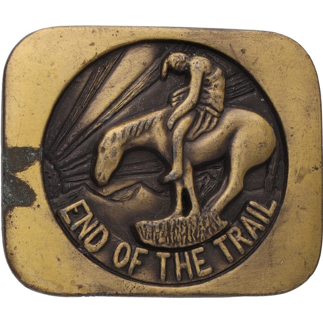 End Trail Native American Indian Warrior Chief 1970s Vintage Belt ...