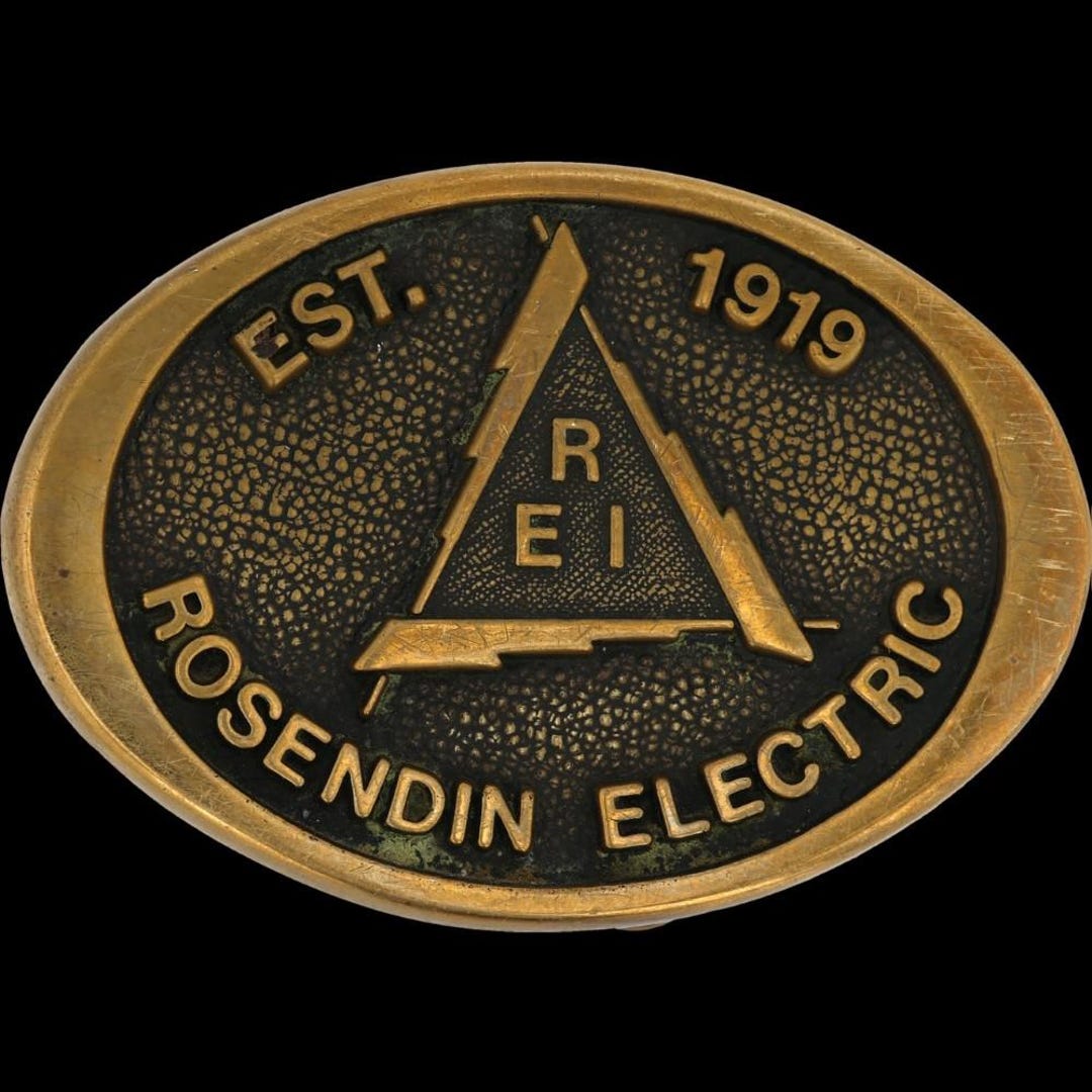 Rosendin Electric Rei 1919 Logo Contractor Company Trade Vintage Belt ...