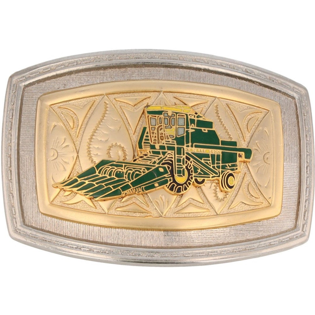 John Deere Combine Harvester Tractor Farmer Farming 1980s Nos Vintage ...