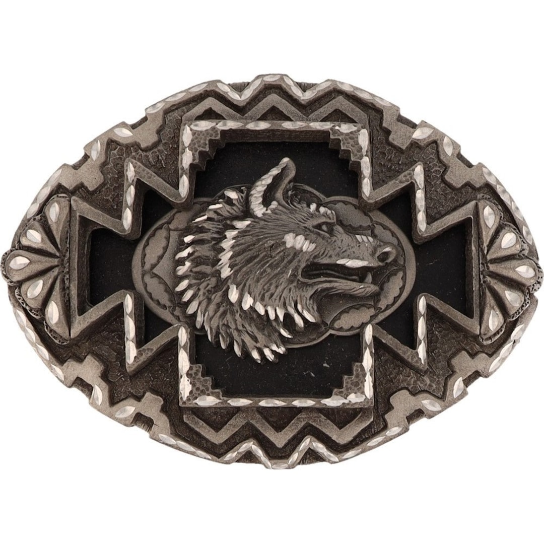 Wolf Wolves Native American Howling Western Cowgirl 1990s Vintage Belt ...