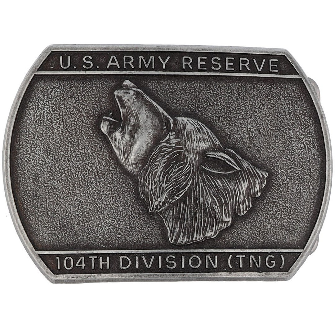 104th Division Tng Us Army Reserve Military Wolf Howling 80s Vintage Belt Buckle - Etsy