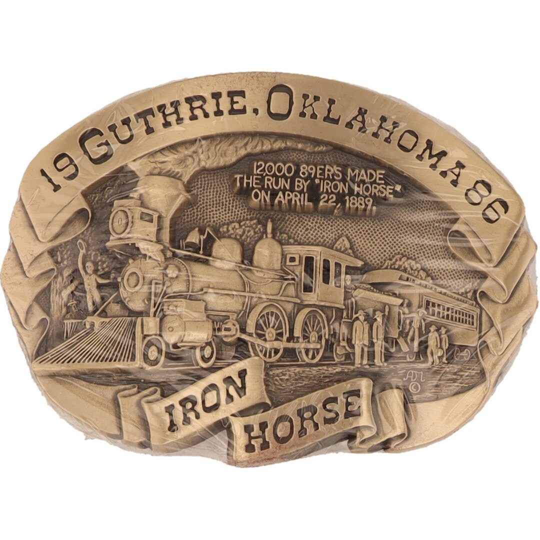 Brass Oklahoma Locomotive Iron Horse 89er 1889er 1980s Nos Vintage Belt ...