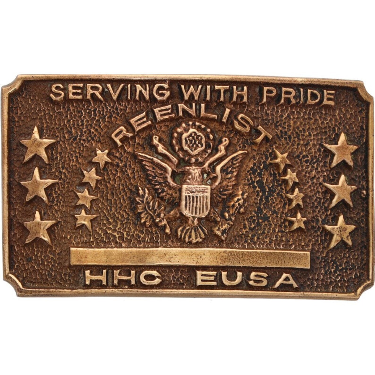 Brass Hhc Headquarter Battalion 8th Army Korea Eusa Unit 70s Vintage ...
