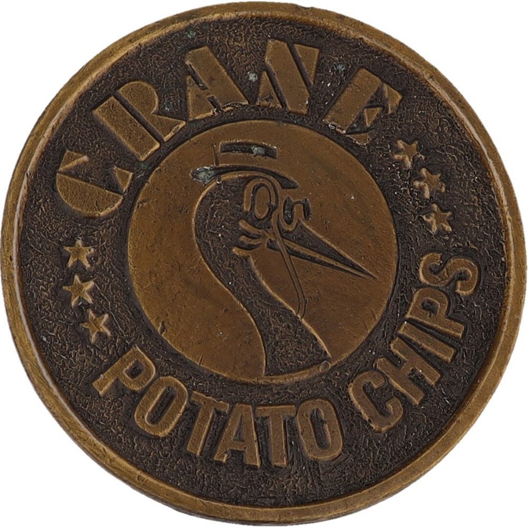 Crane Potato Chips Decatur Illinois Employee Ad Sign 1970s Vintage Belt ...