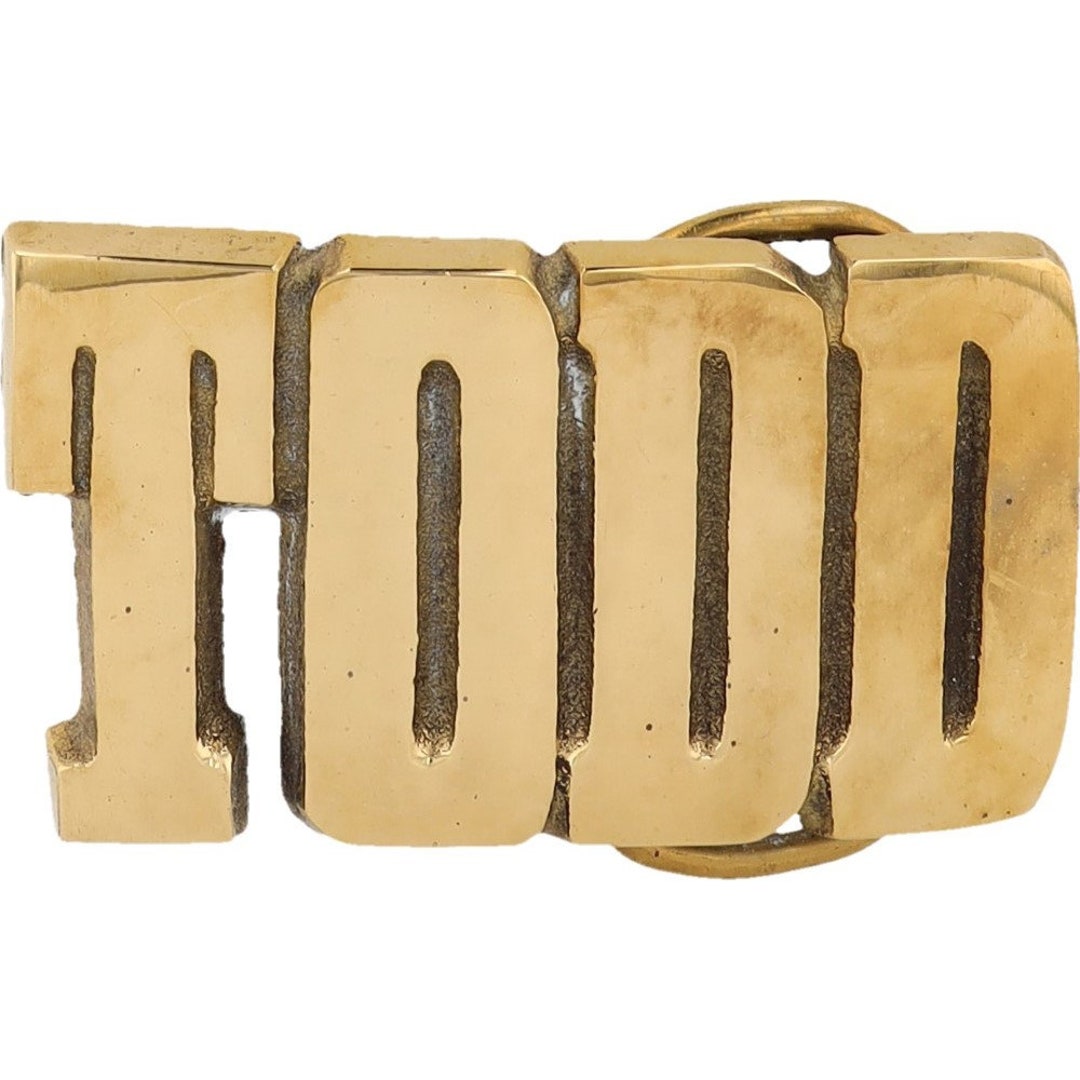 New Brass Todd Tod Name Tag 1970s Nos Vintage Belt Buckle Throwback ...