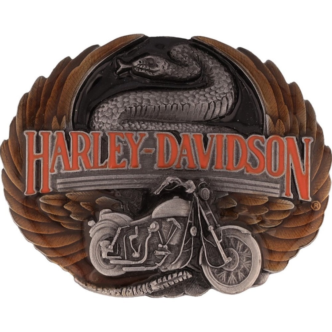 New Harley Davidson Motorcycle Rattlesnake Snake Biker Nos Vintage Belt ...