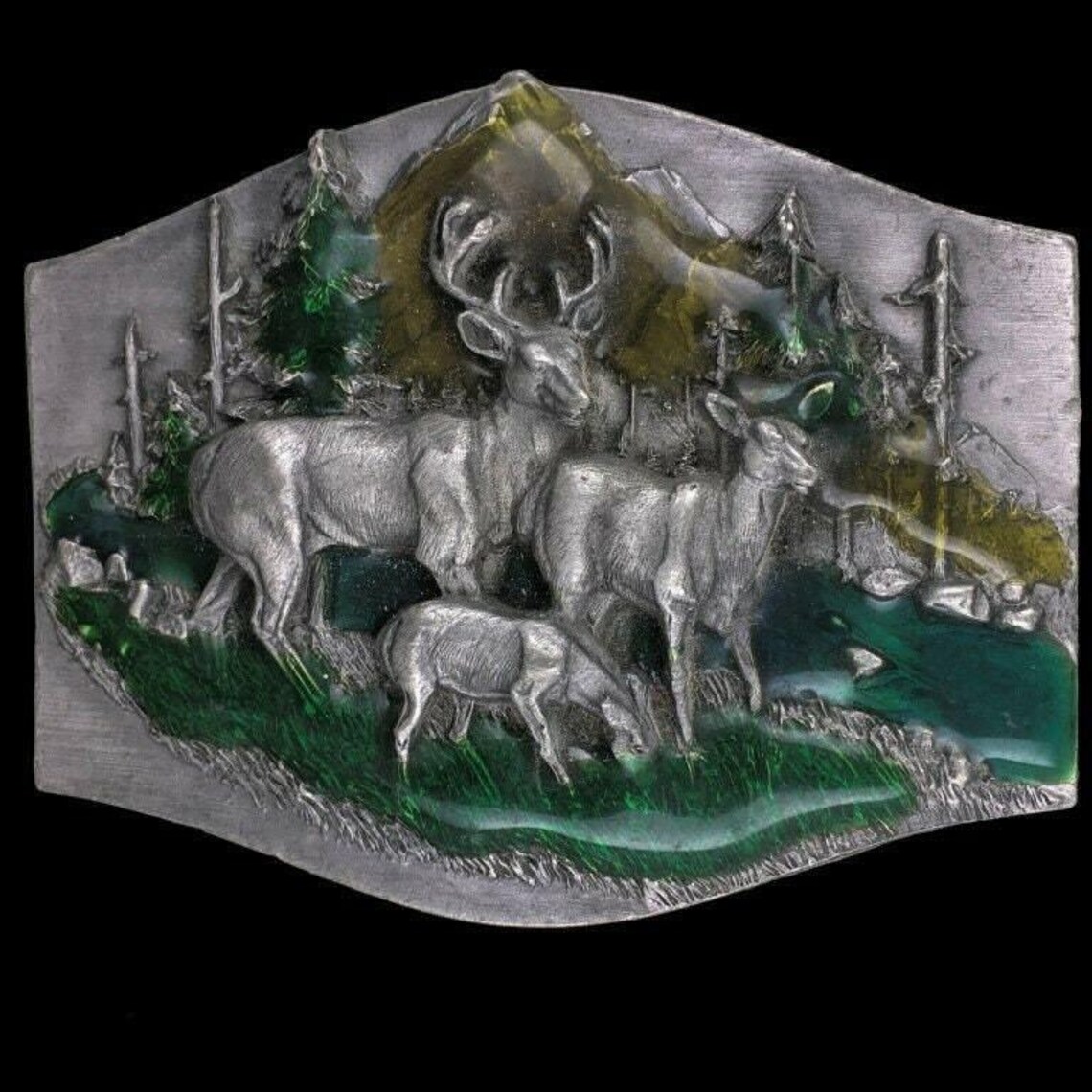 1980s Buck Deer Animal Hunter Hunting Art Artwork Western Cowboy ...