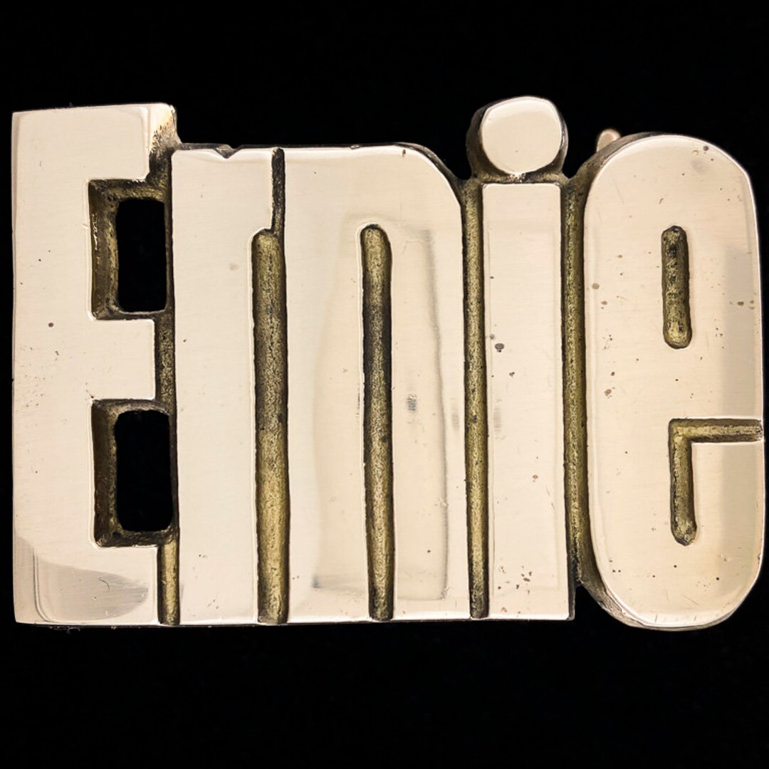 Ernie Personalized Name Retro Old School Hippie Western Solid Brass ...