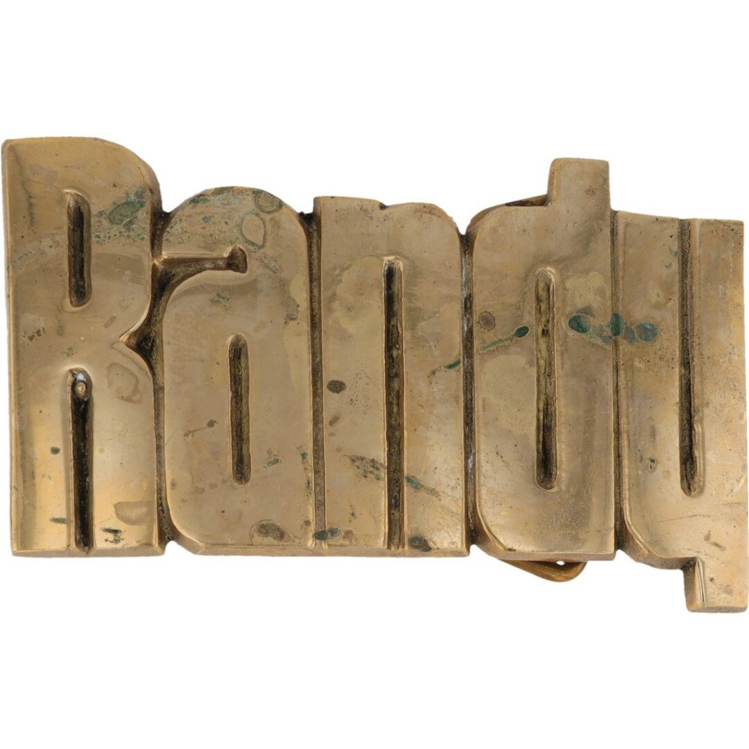 New Brass Randy Randolph Name Tag Hippie Western 70s Nos Vintage Belt ...
