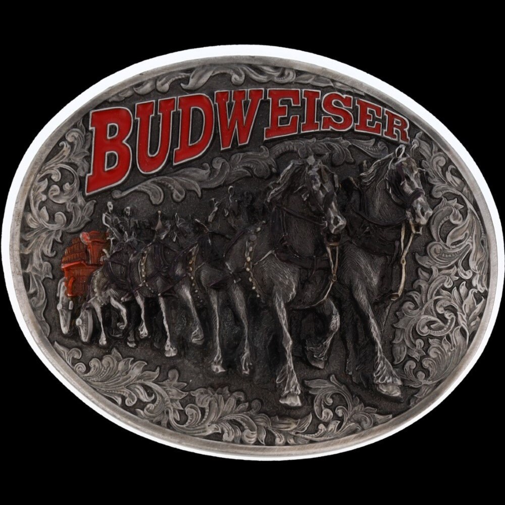 Budweiser Beer Bud Clydesdales Horse Western Cowboy Biker 3 NOS Vintage ...