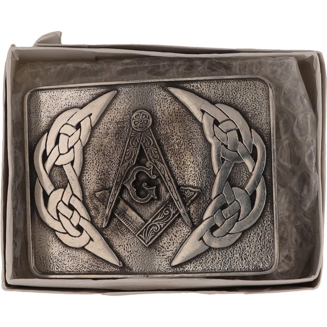Set Freemason Masonic Lodge Silver Crest Emblem Lions Celtic Vintage ...