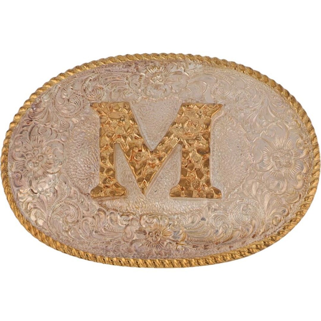 New Silver M Letter Matthew Morgan Mike Michael Matt Mark Vintage Belt ...