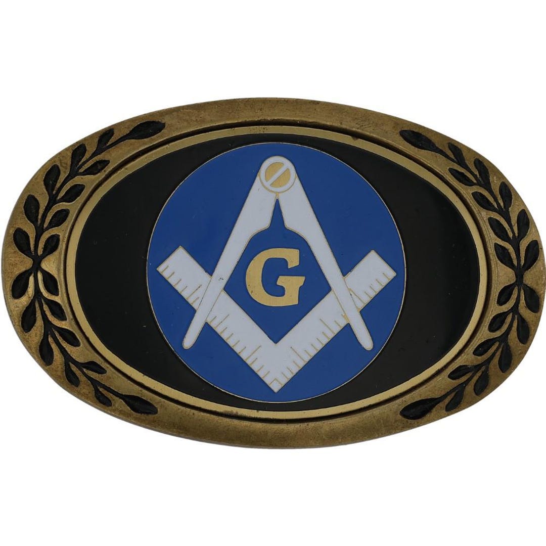 New Brass Freemason Mason Masonic Freemasonry Square Compass 1980s ...