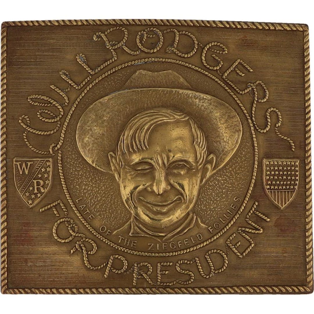 Brass Will Rogers President Hollywood Tv Show Movie Actor 70 Vintage ...