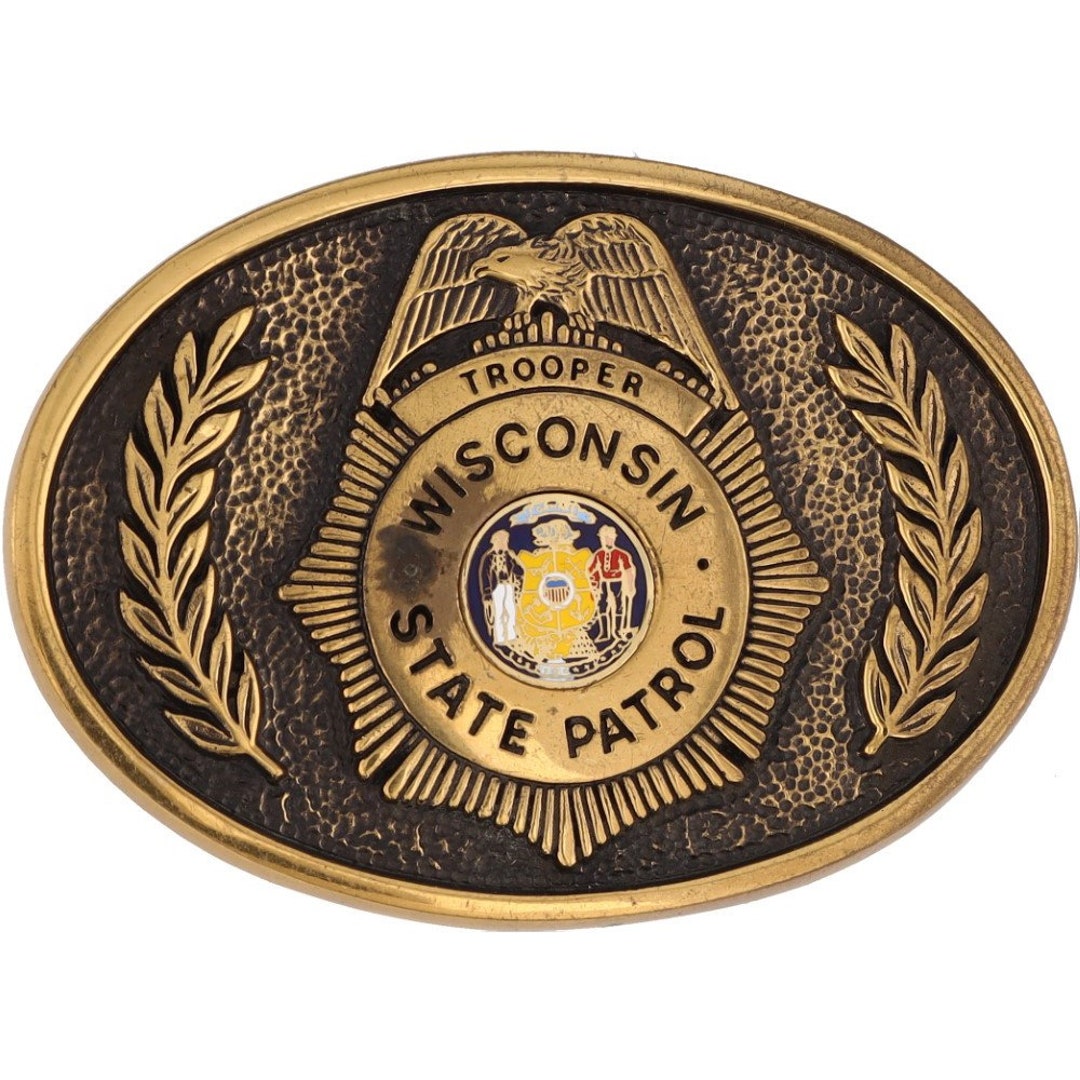 Brass Wisconsin State Patrol Wsp Highway Trooper Police 70s Vintage ...