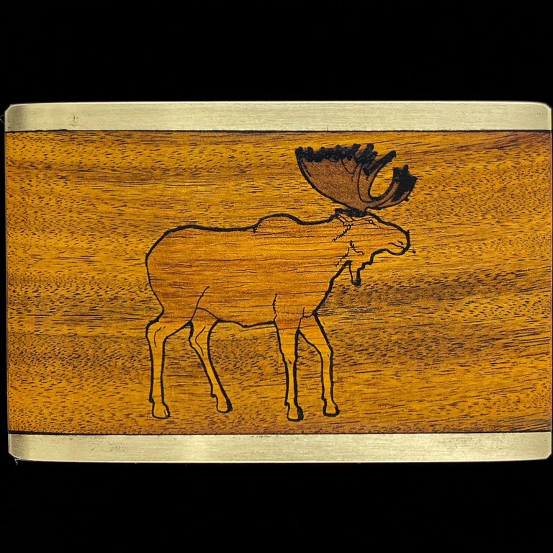 Moose Exotic Inlaid Wood Inlay Rustic Hippie Hunter Hunting | Etsy