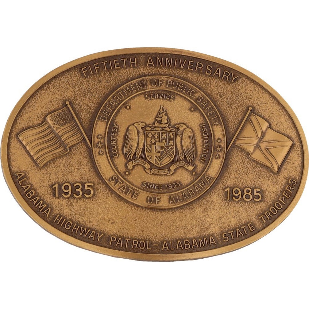 New Brass Highway Patrol Alabama Alea State Trooper Police Nos Vintage ...