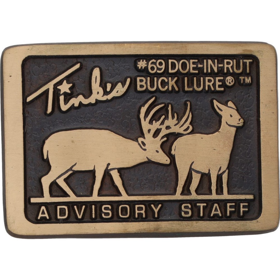 Bronze New Tinks 69 Buck Doe Lure Hunter Hunting 1980s Nos Vintage Belt ...