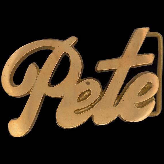 Brass Pete Peter Name Initial Retro Old School Hippie… - Gem