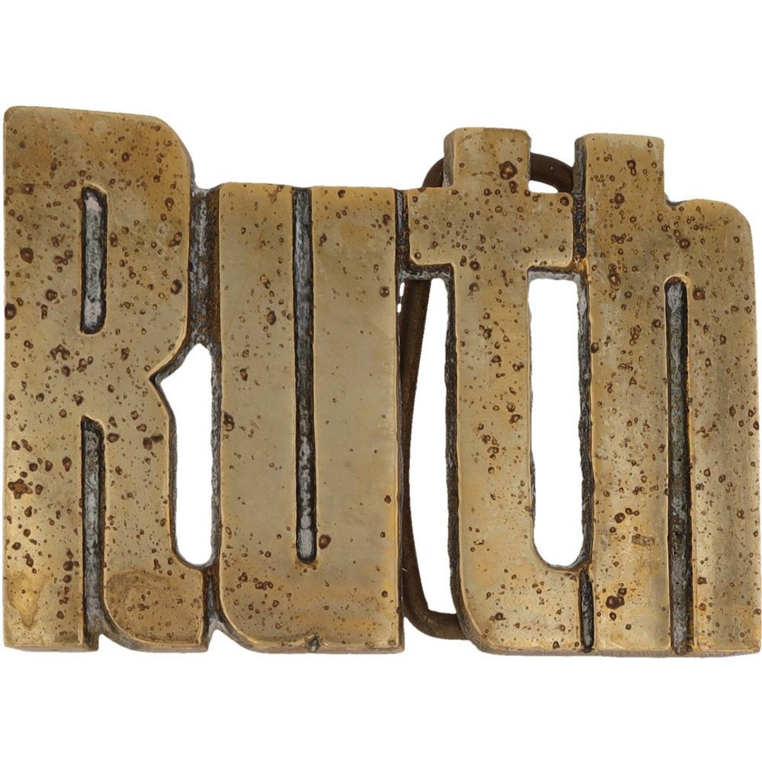 Brass Ruth Ruthie Name Tag Hippie Western Letter 1970s Vintage Belt ...