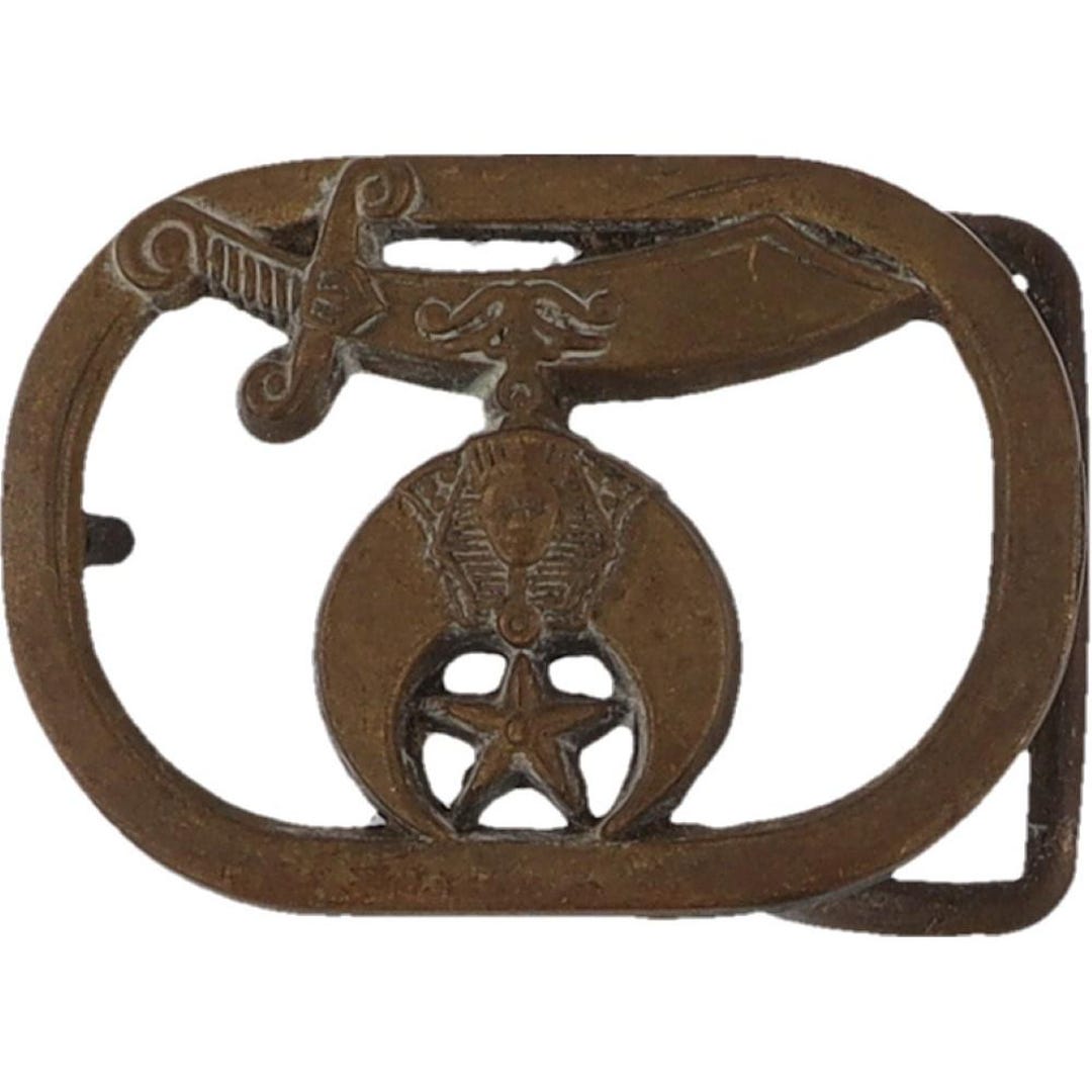 Sm Brass Aaonms Ancient Arabic Order Nobles Mystic Shriner Vintage Belt ...