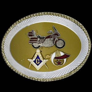 Shriner Honda Motorcycle Masonic Biker Freemason Masons Western Vintage ...