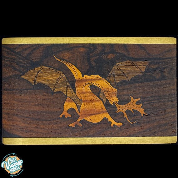 Brass Exotic Wood Inlay Dragon Fantasy Hippie Serpent… - Gem