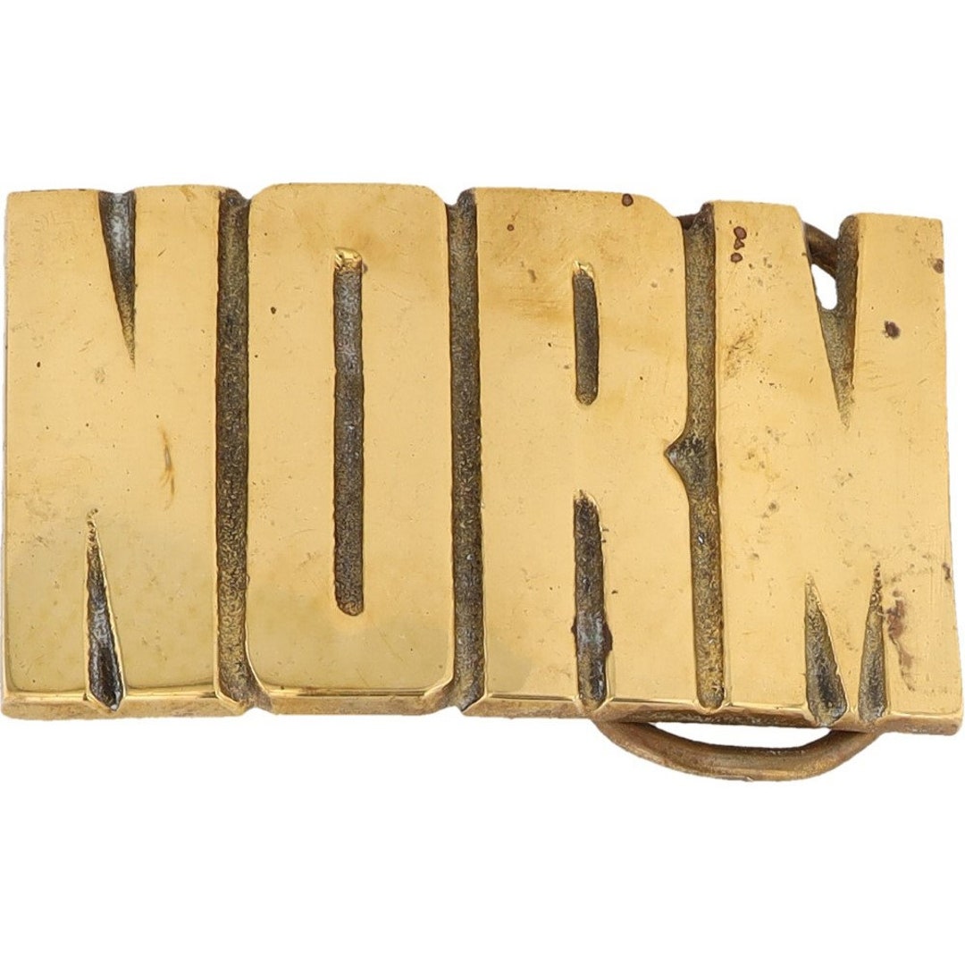 New Brass Norman Norm Normie Name Tag 1970s Nos Vintage Belt Buckle ...