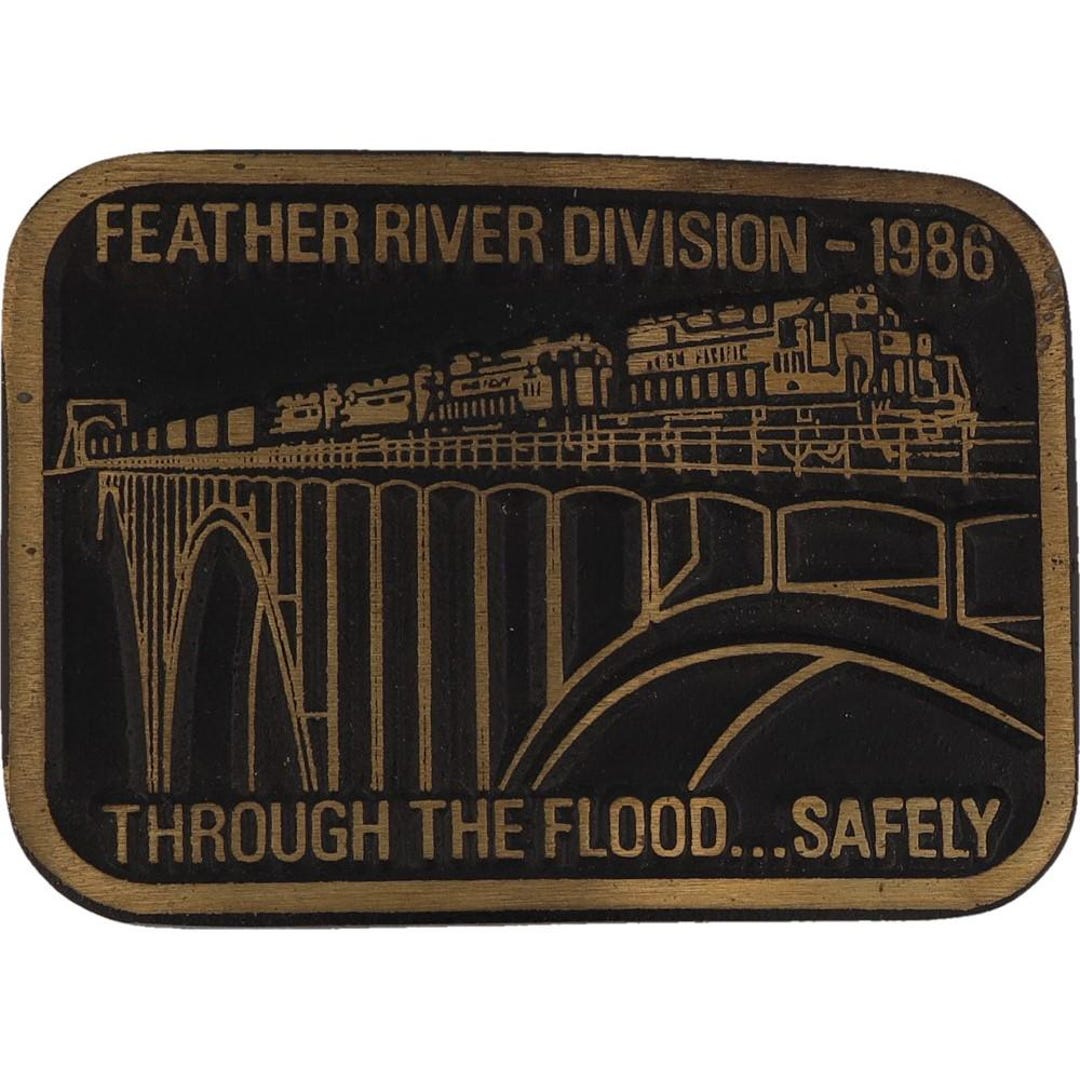Brass Feather River Division Railroad Rail Union Pacific Vintage Belt ...