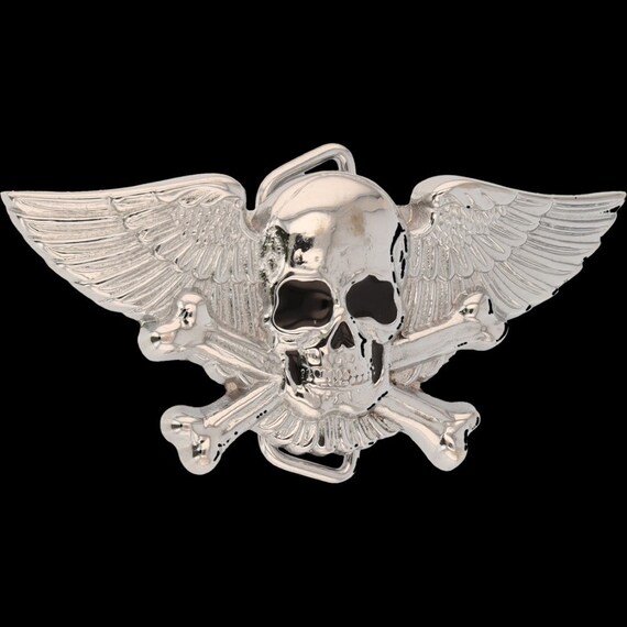 Brass Silver P Skull Horror Crossbone Biker Gothic Go… - Gem