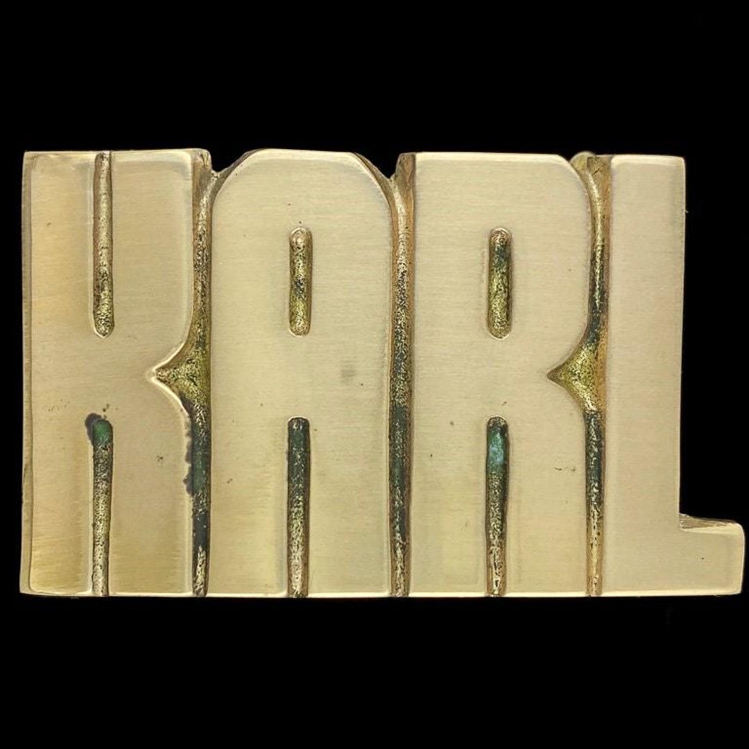 Karl Karel Name Retro Hippie Western Cowboy Brass 1970s NOS Vintage ...