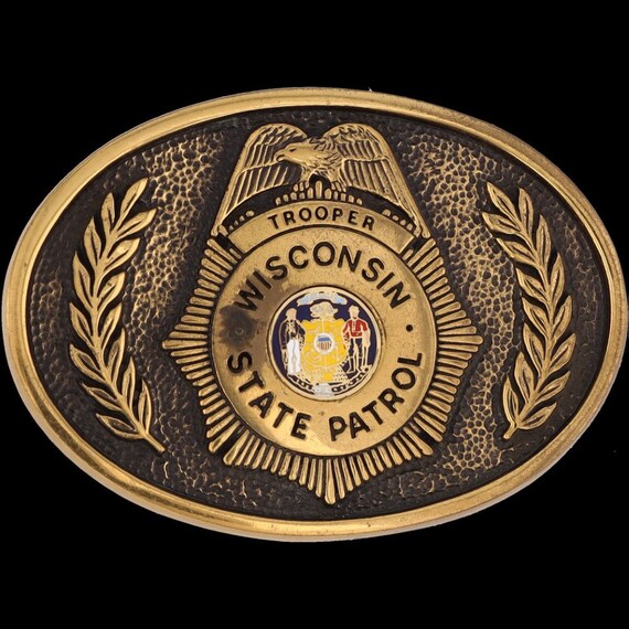 Brass Wisconsin State Patrol Wsp Highway Trooper Poli… - Gem