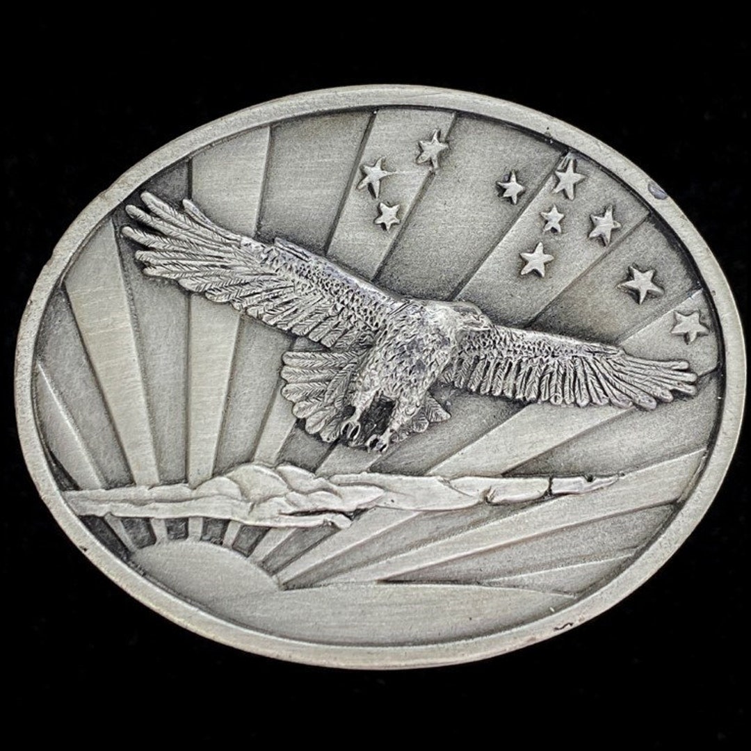 Mountain Star Eagle Hawk Falcon Bird Summer Nature 80s NOS Vintage Belt ...