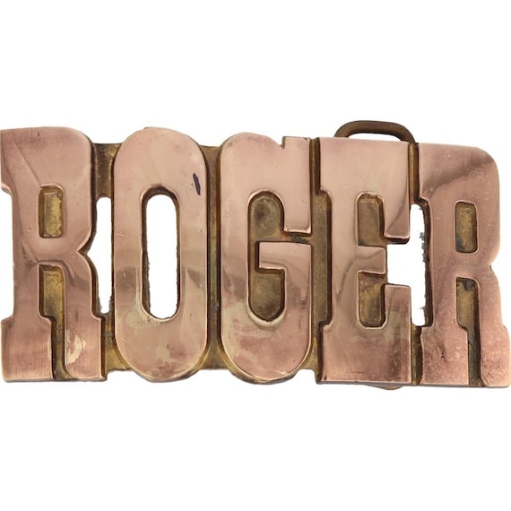 New Brass Roger Name Old School Hippie Hippy 1980s No… - Gem